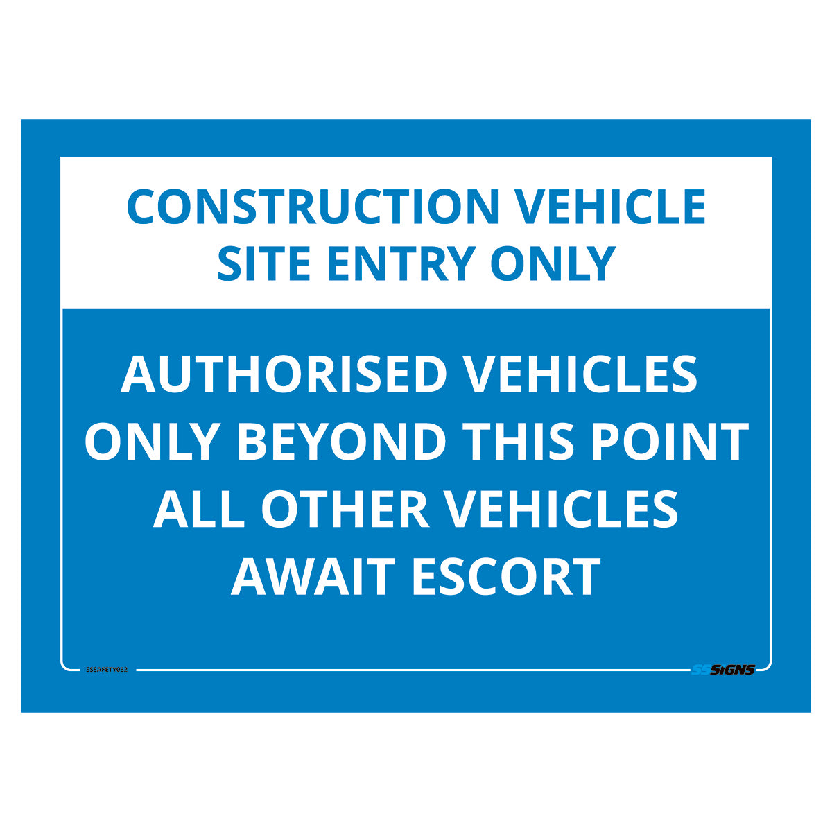 Construction Vehicle Site Entry Sign - SSSafety052