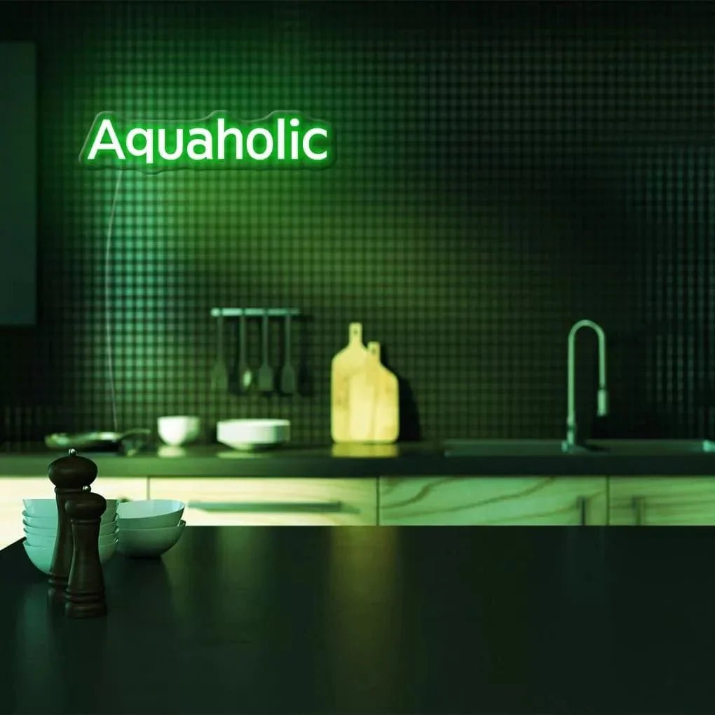 Aquaholic Neon Sign – Custom Vibrant Decor – SS Signs Online