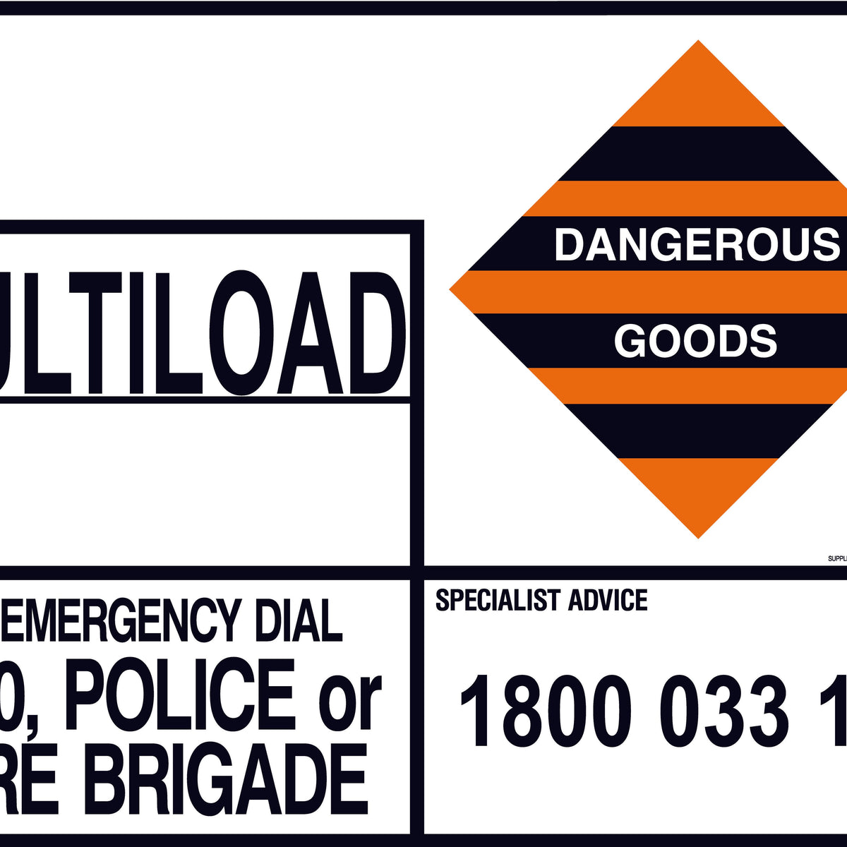 Emergency Information Panel - Multiload - Transport – SS Signs Online