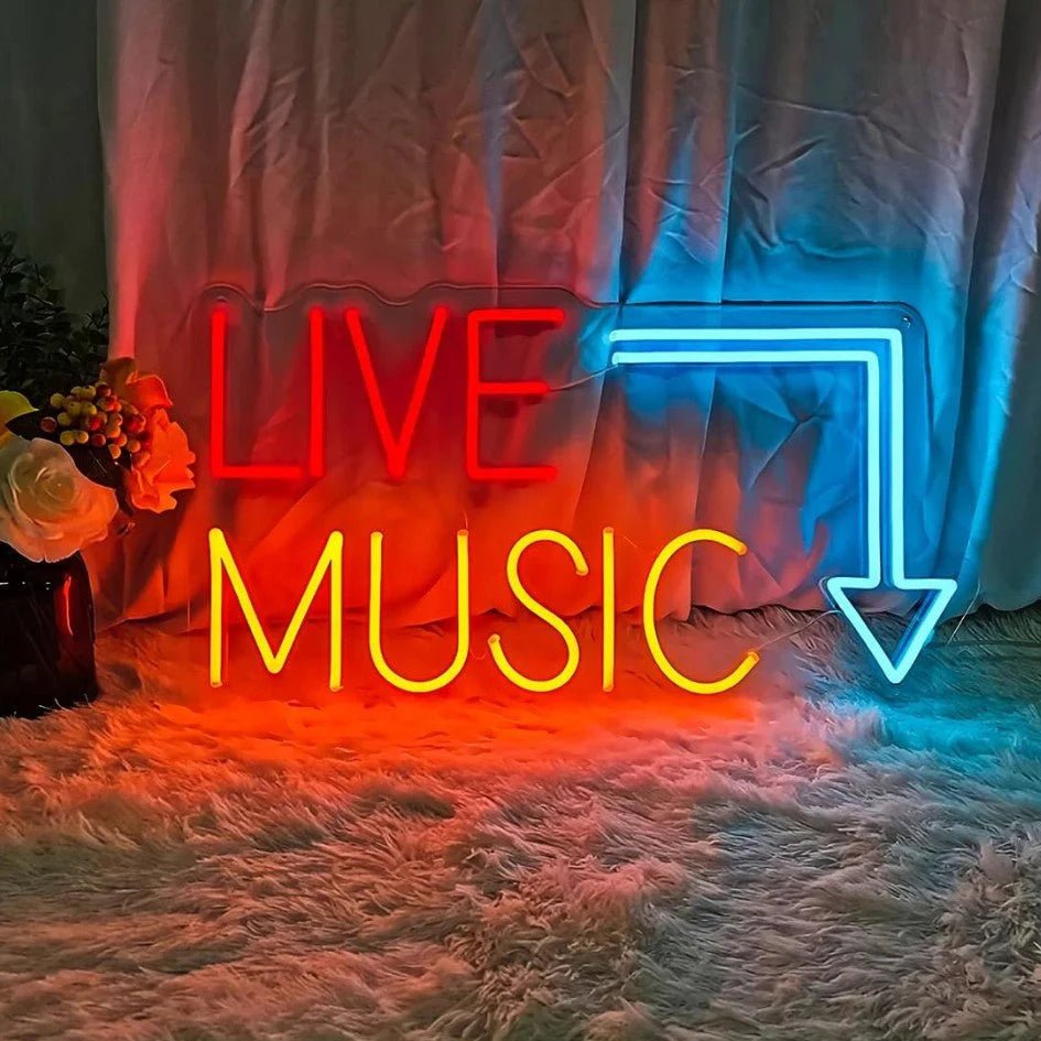 Live Music Neon Sign - Vibrant & Customizable